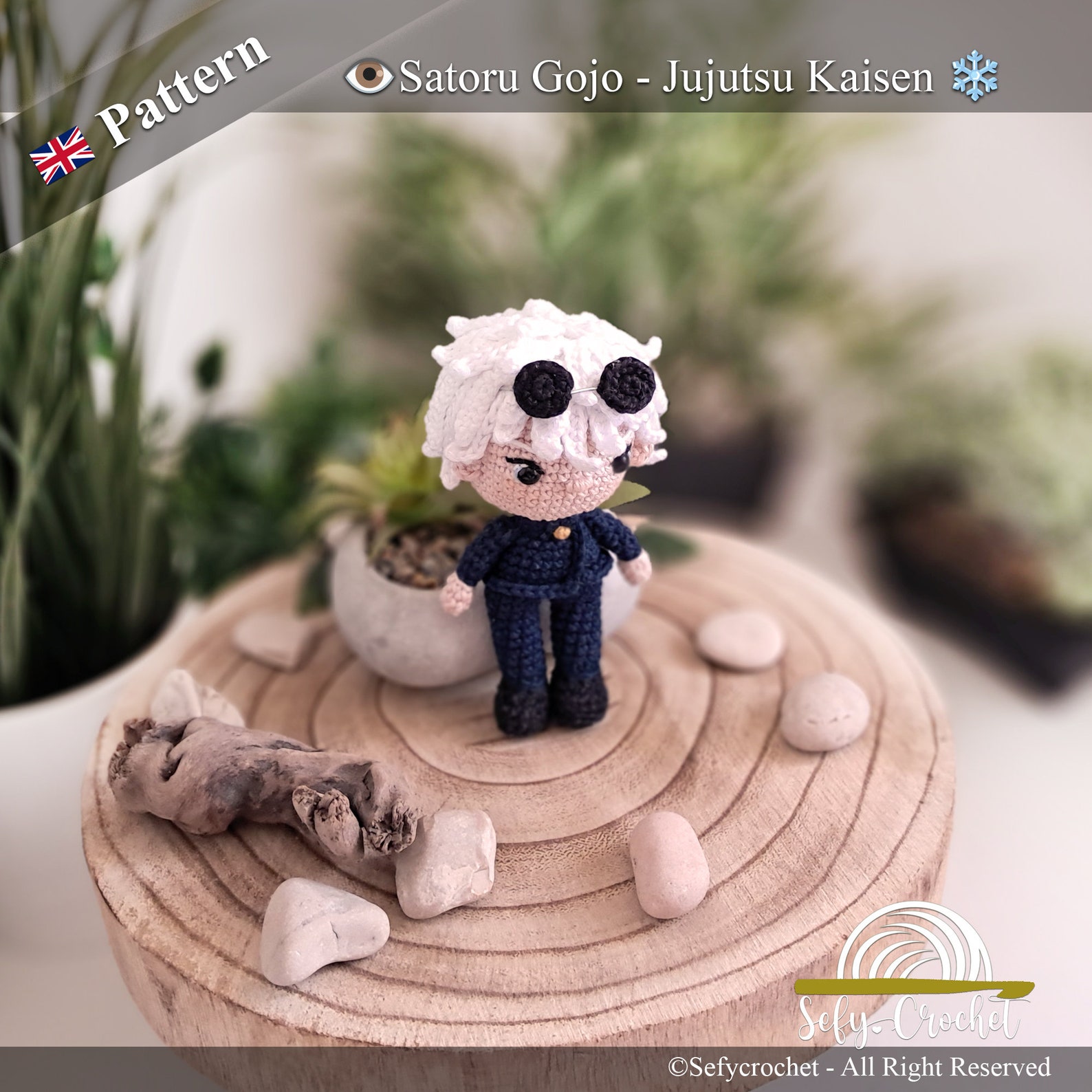 Satoru Gojo Crochet Pattern: Jujutsu Kaisen Inspired (PDF) - Etsy
