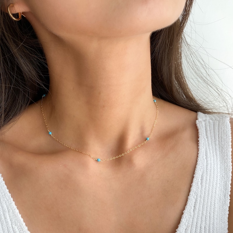 Dainty Turquoise Necklace - Etsy