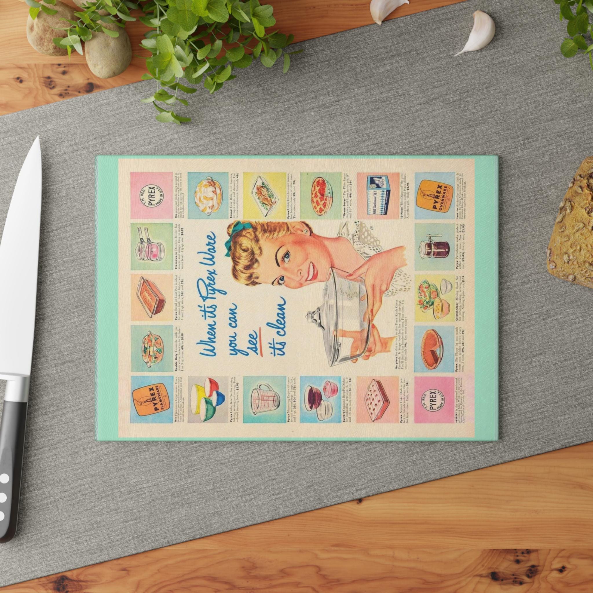 1940s Pyrex Retro Kitchen Glass Cutting Board - Etsy