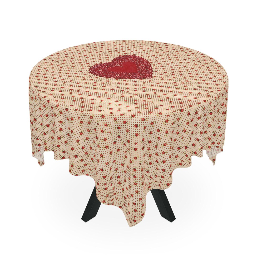 Vintage Lace Doily Heart and Roses Tablecloth - Etsy