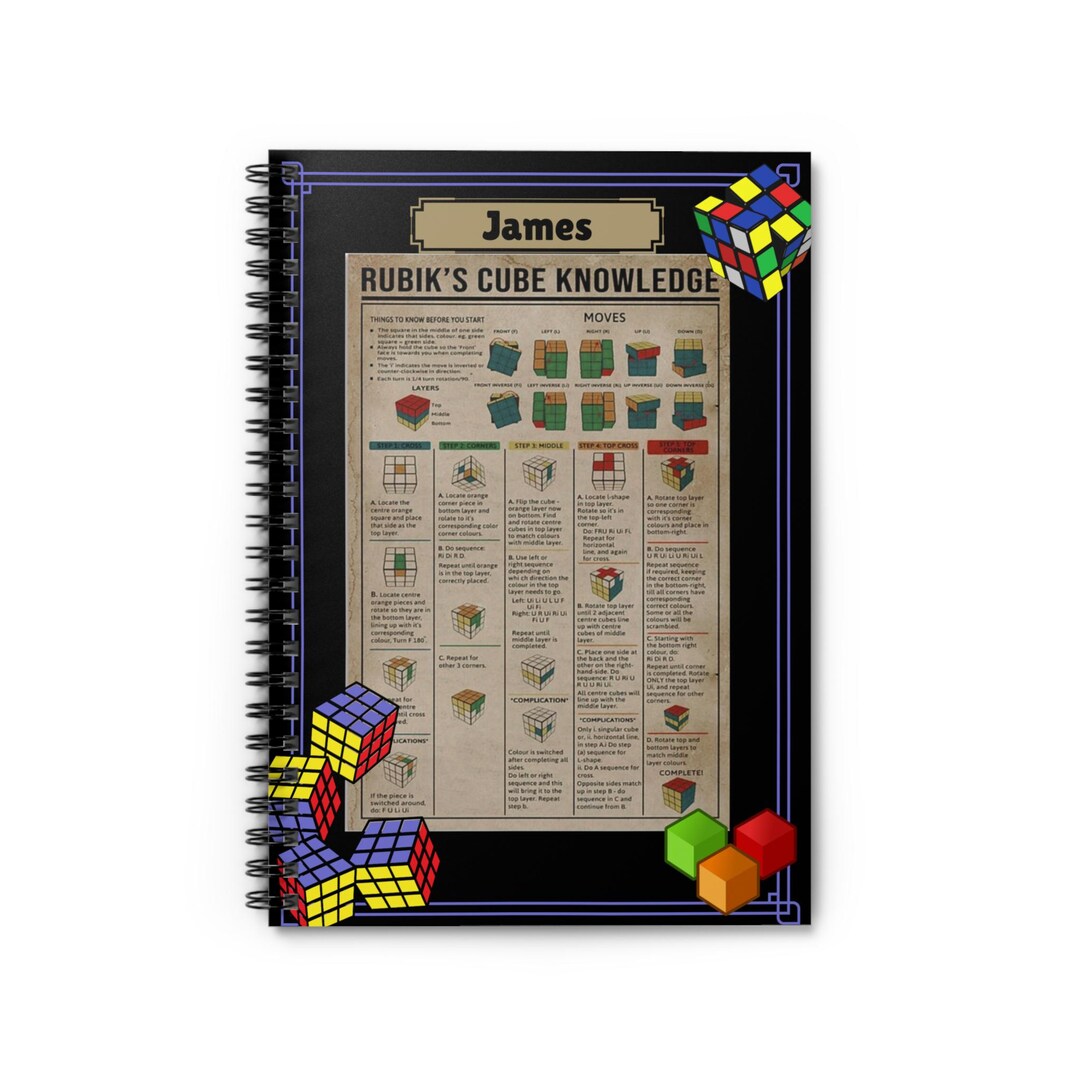Personalized Rubik's Cube Game Guide Spiral Notebook - Etsy