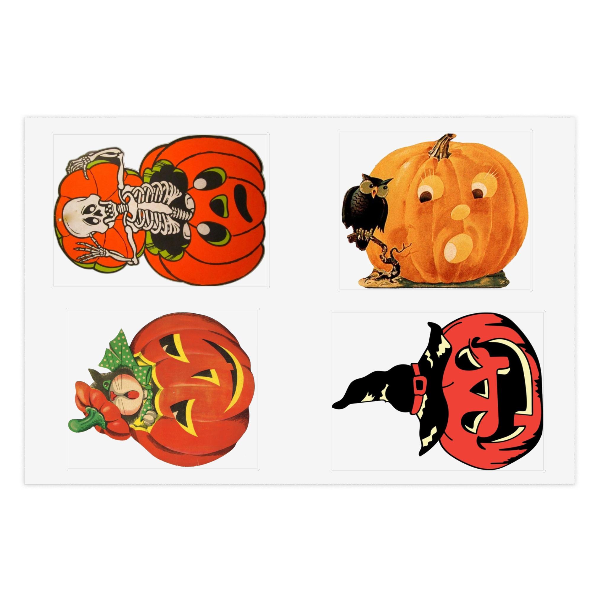 1980 Vintage Halloween Jack O Lantern Sticker Sheets - Etsy