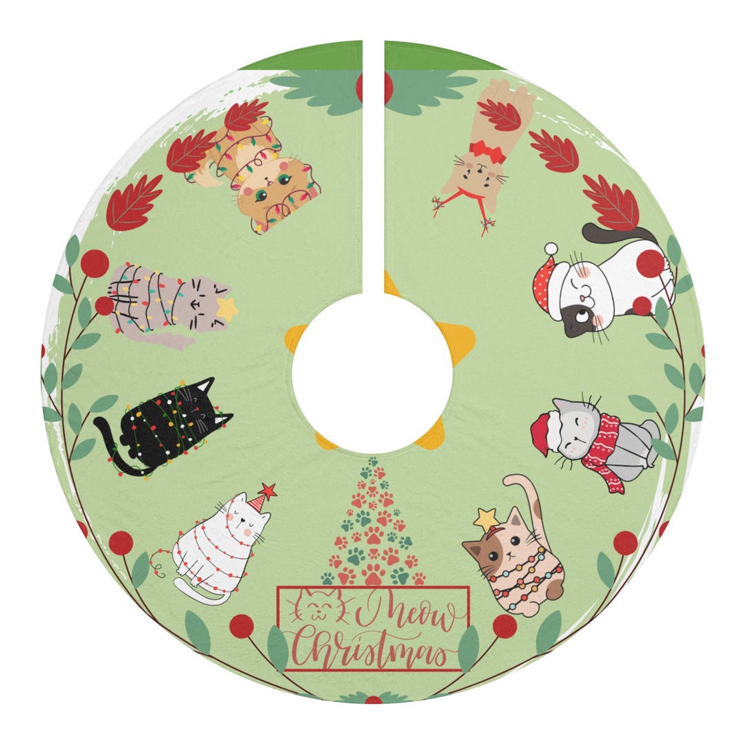 Your Own Cat Personalized Christmas Cats Christmas Tree Skirts - Etsy
