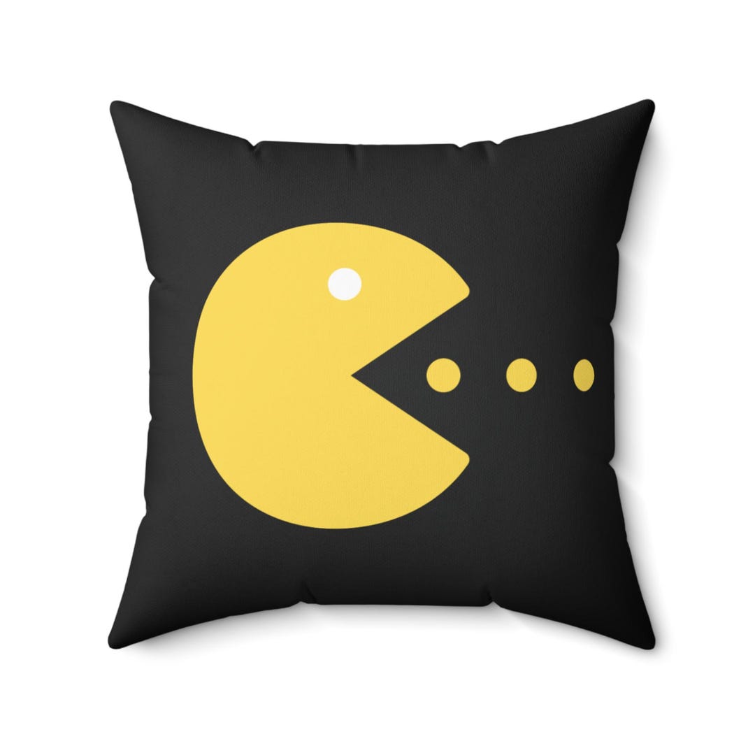 Pac Man Retro Style Gaming Spun Polyester Square Pillow - Etsy