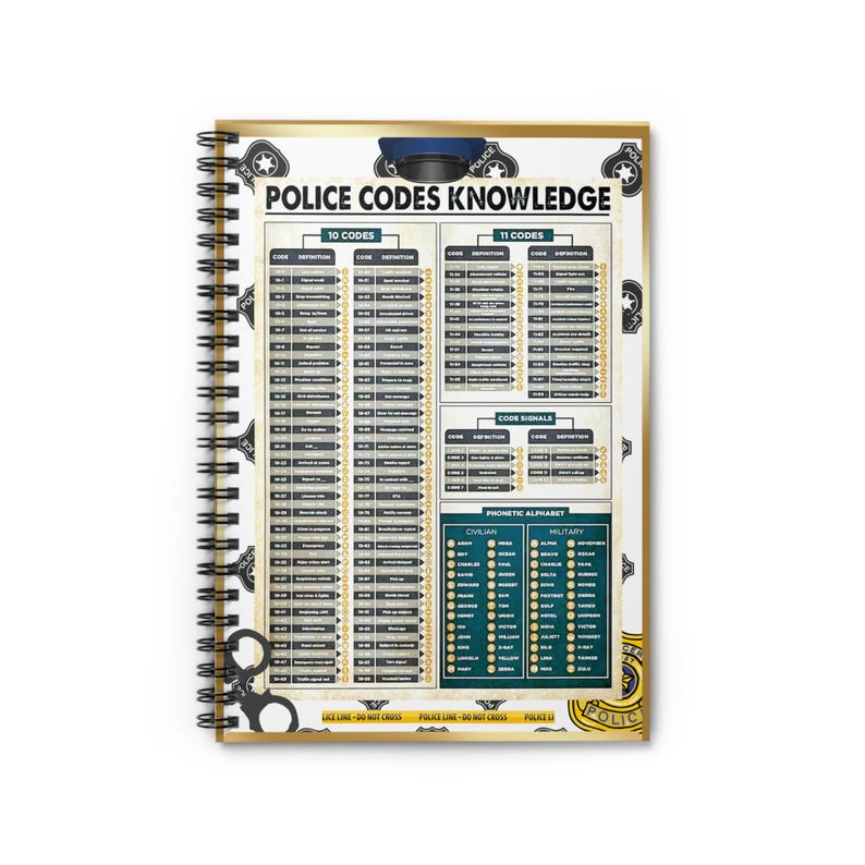 Police Codes Law Enforcement Knowledge Spiral Notebook - Ruled Line - Etsy