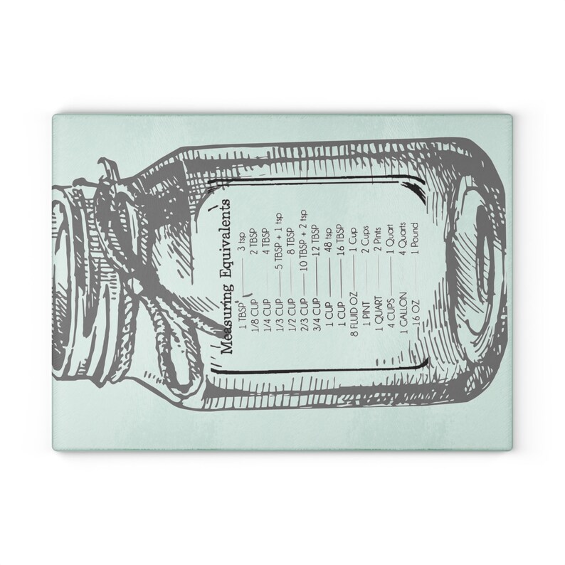 Measuring Equivalents Kitchen Glass Cutting Board - Etsy
