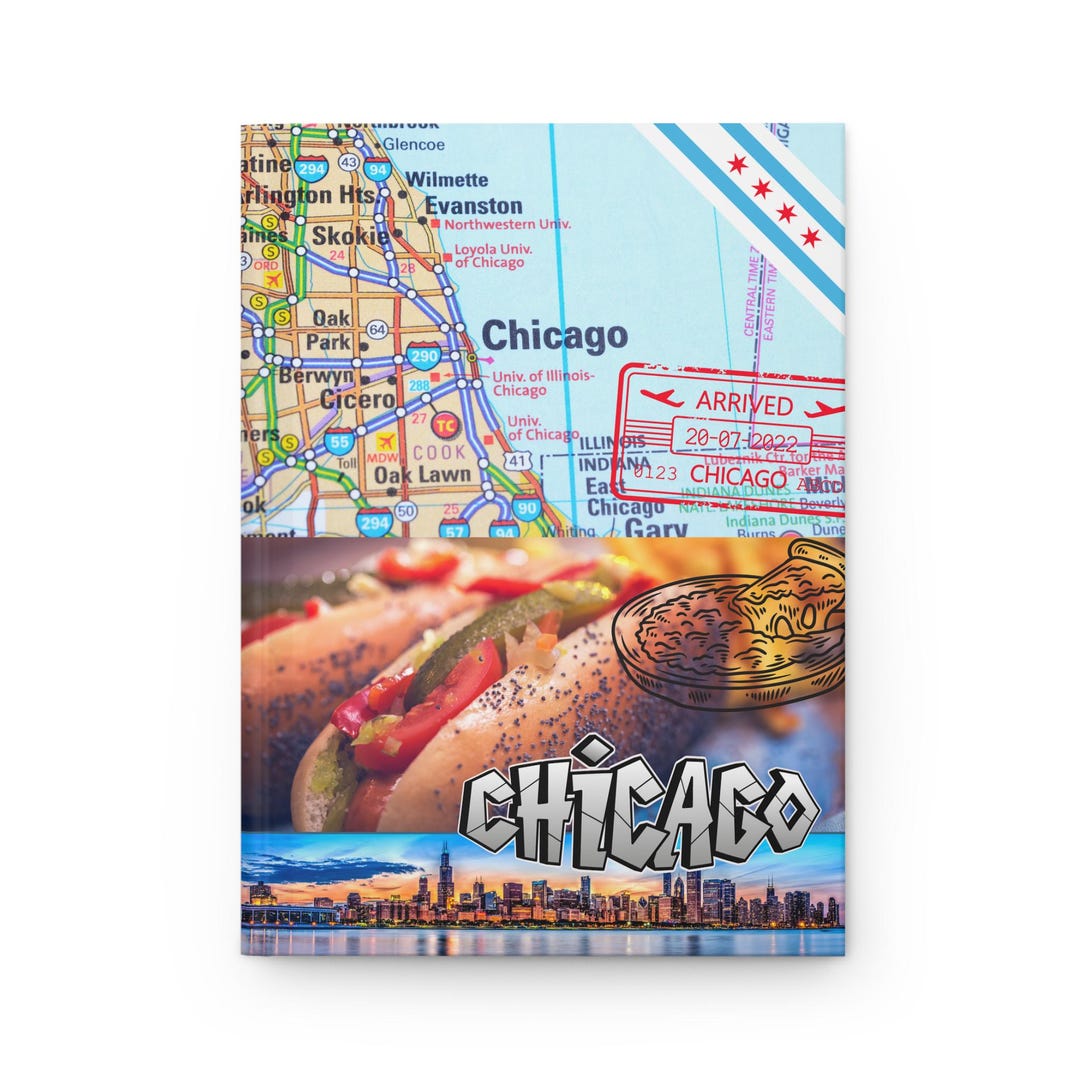 Chicago, City Highlights Travel Hardcover Journal Matte - Etsy