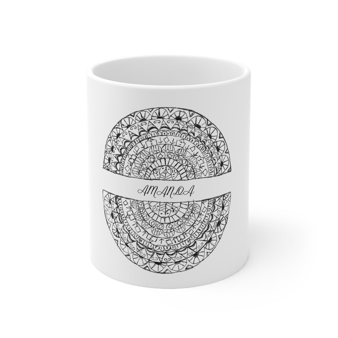 Personalized Mandala With Name Ceramic Mug 11oz - Etsy
