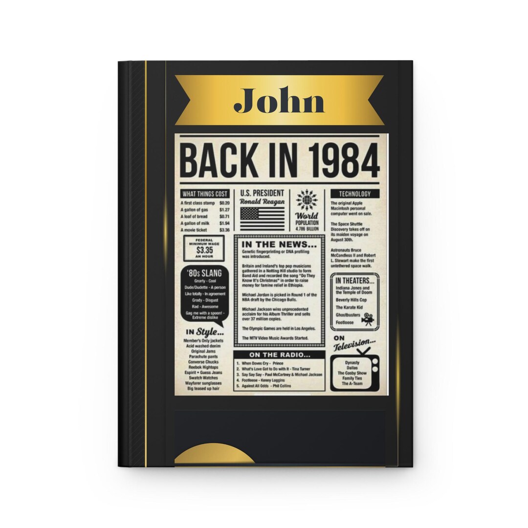 Back in the Year Birth Year Personalized Hardcover Journal Matte - Etsy