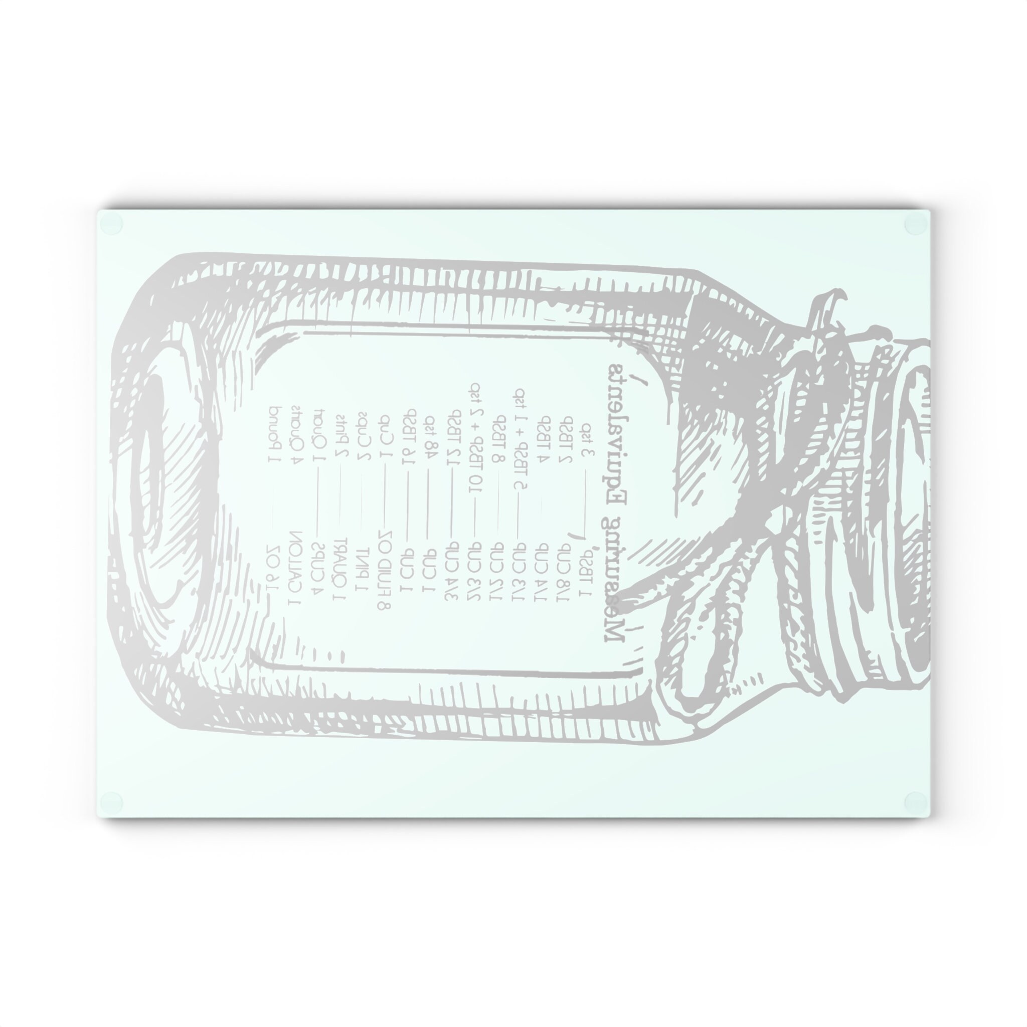 Measuring Equivalents Kitchen Glass Cutting Board - Etsy