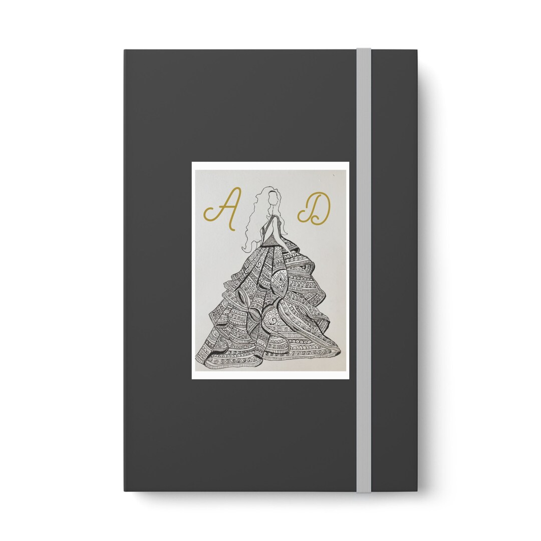 Personalized Hand Drawn Lady in Gown Color Contrast Notebook - Ruled - Etsy