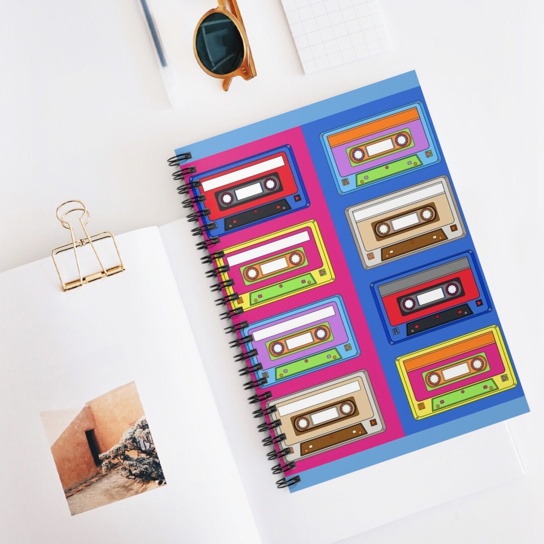 Cassette Tapes 1980 Retro Spiral Notebook - Ruled Line - Etsy