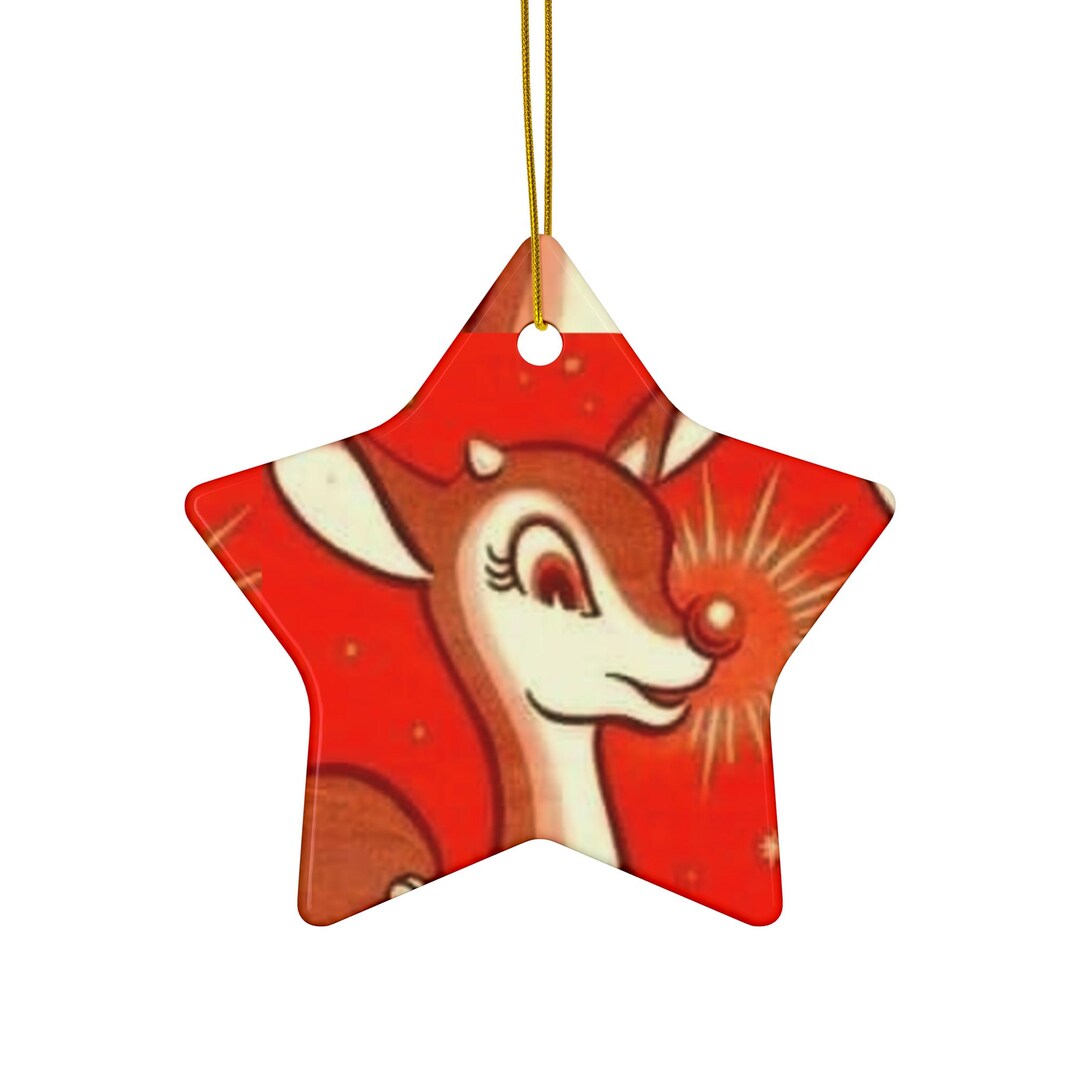 Retro Rudolph Light up the Night Ceramic Ornament, 4 Shapes - Etsy
