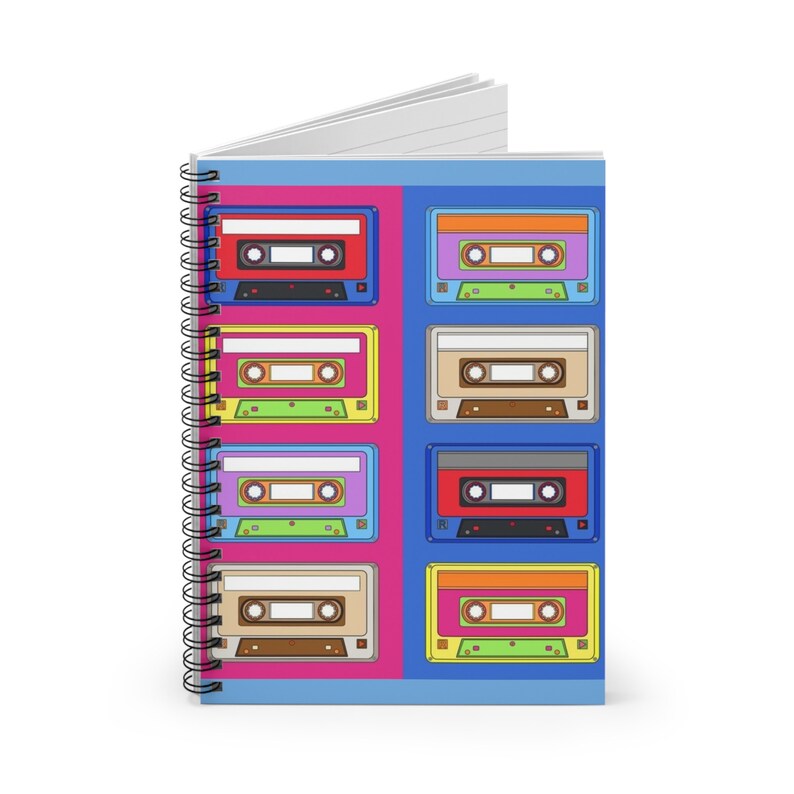 Cassette Tapes 1980 Retro Spiral Notebook Ruled Line - Etsy