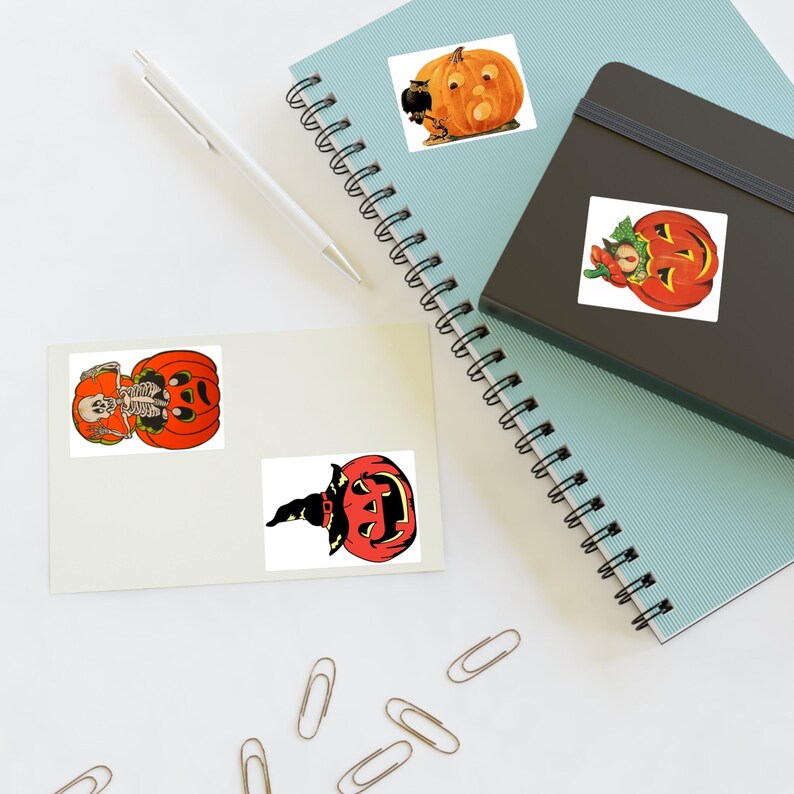 1980 Vintage Halloween Jack O Lantern Sticker Sheets - Etsy