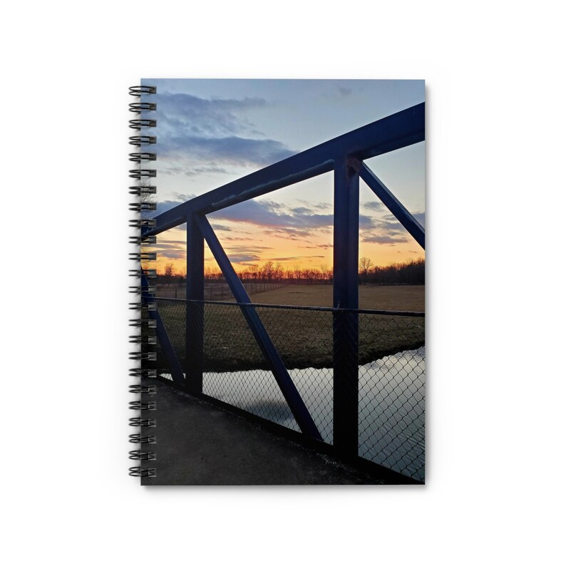 Sunset Bridge Spiral Notebook Ruled Line - Etsy
