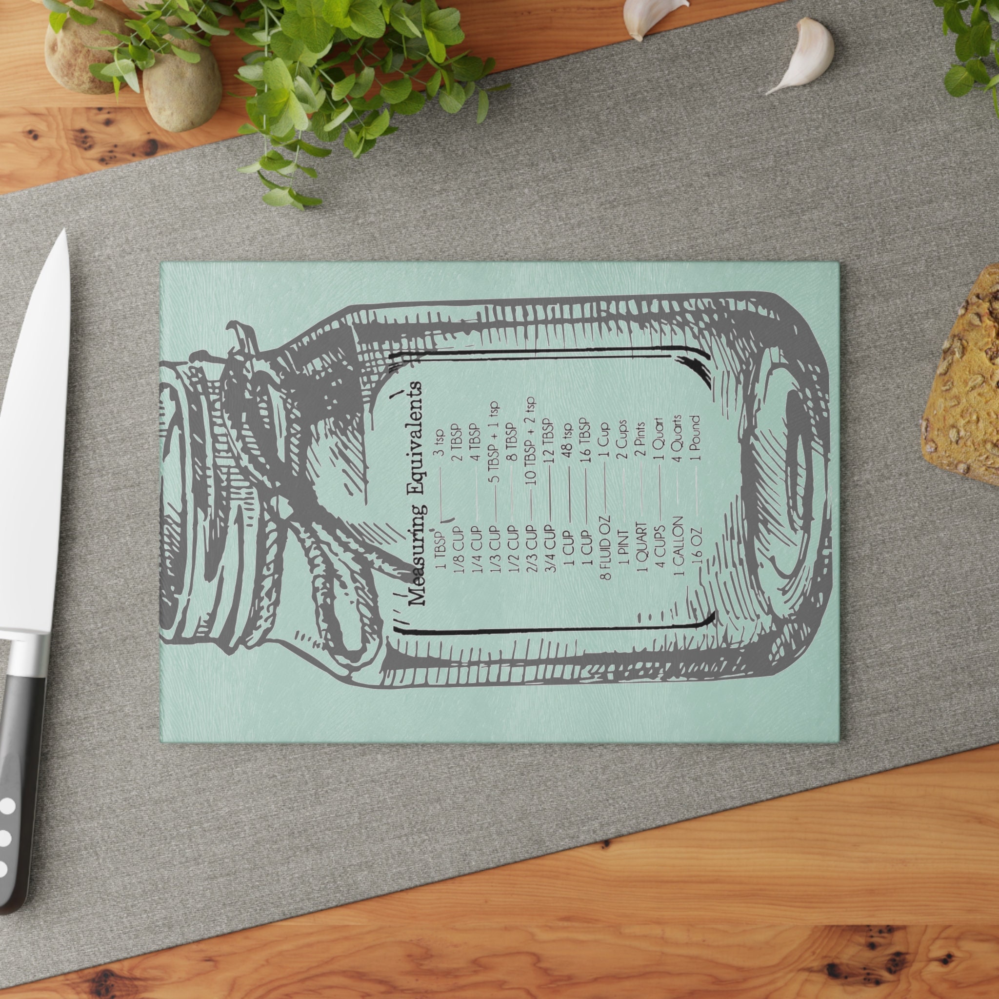 Measuring Equivalents Kitchen Glass Cutting Board - Etsy