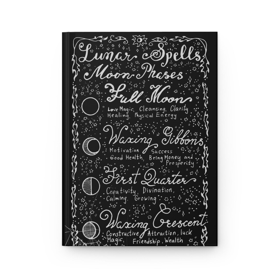 Lunar Spells and Moon Phases Black Hardcover Journal Matte - Etsy