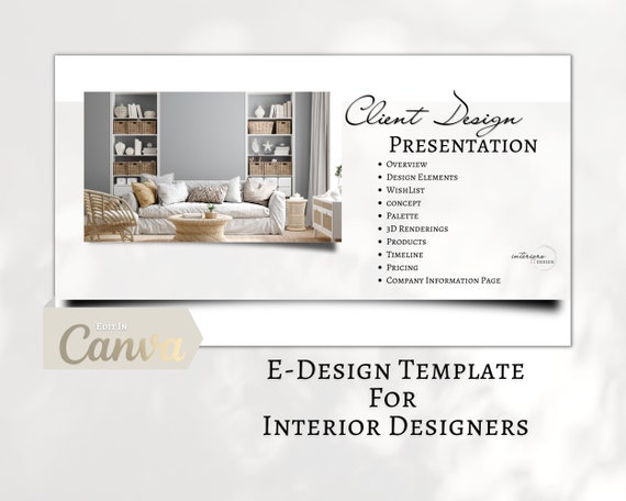 E-design Client Presentation Template Interior Design Client - Etsy