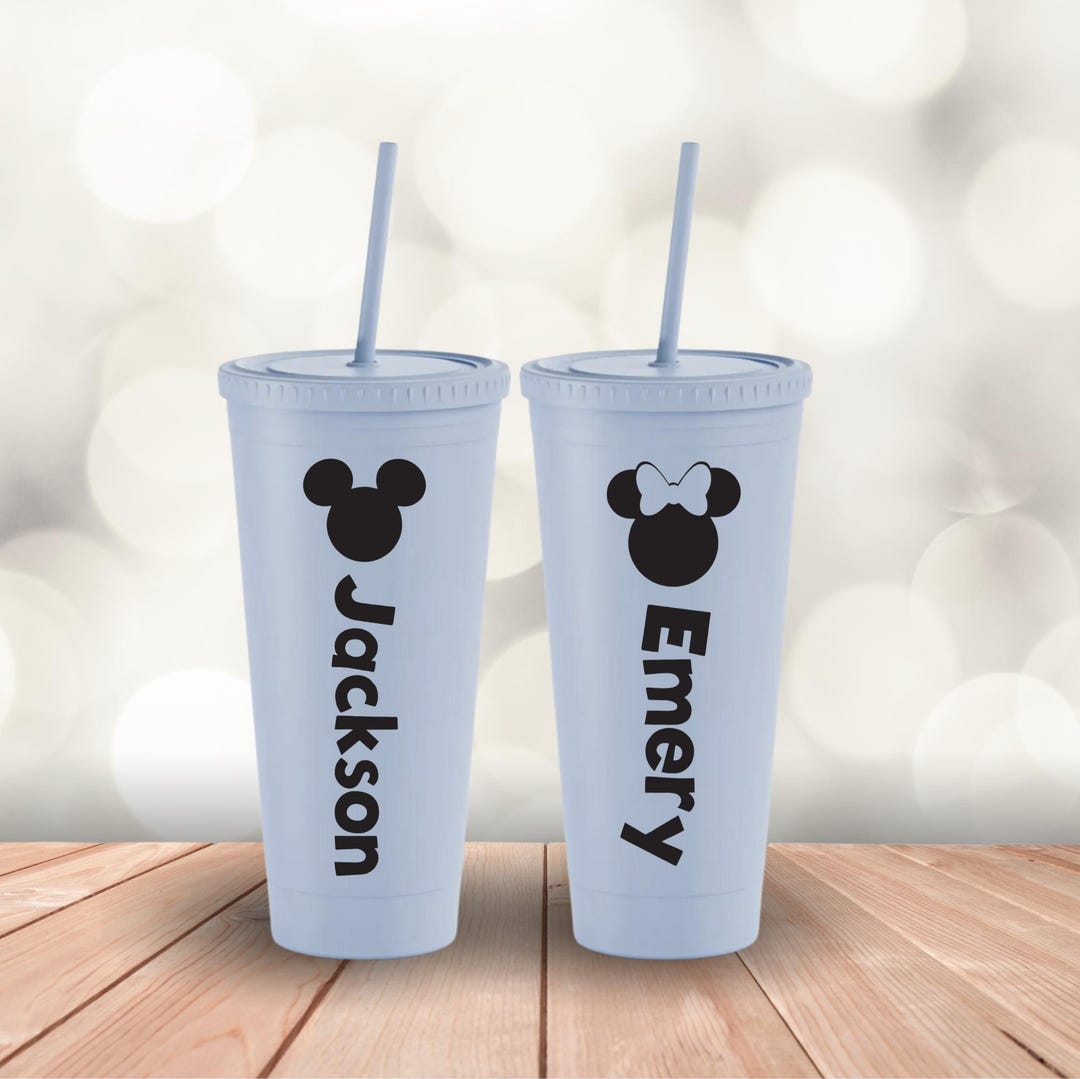 Minnie or Mickey Mouse Cold Cup 32 Oz Tumbler Custom Name Design Custom ...