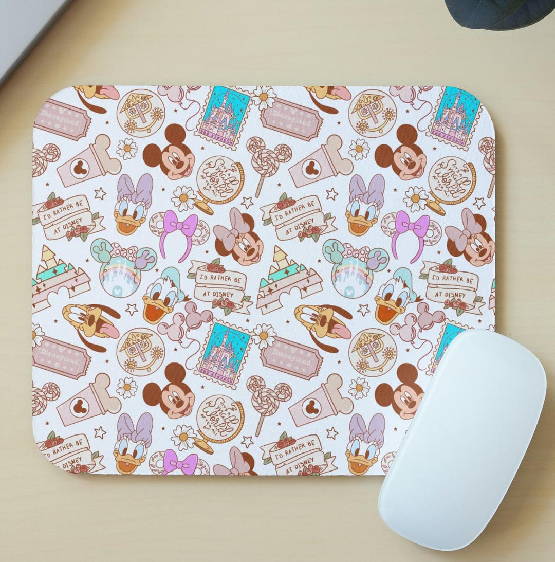 Retro Colorful Disney Characters Mouse Pad With Sublimated Print - Etsy