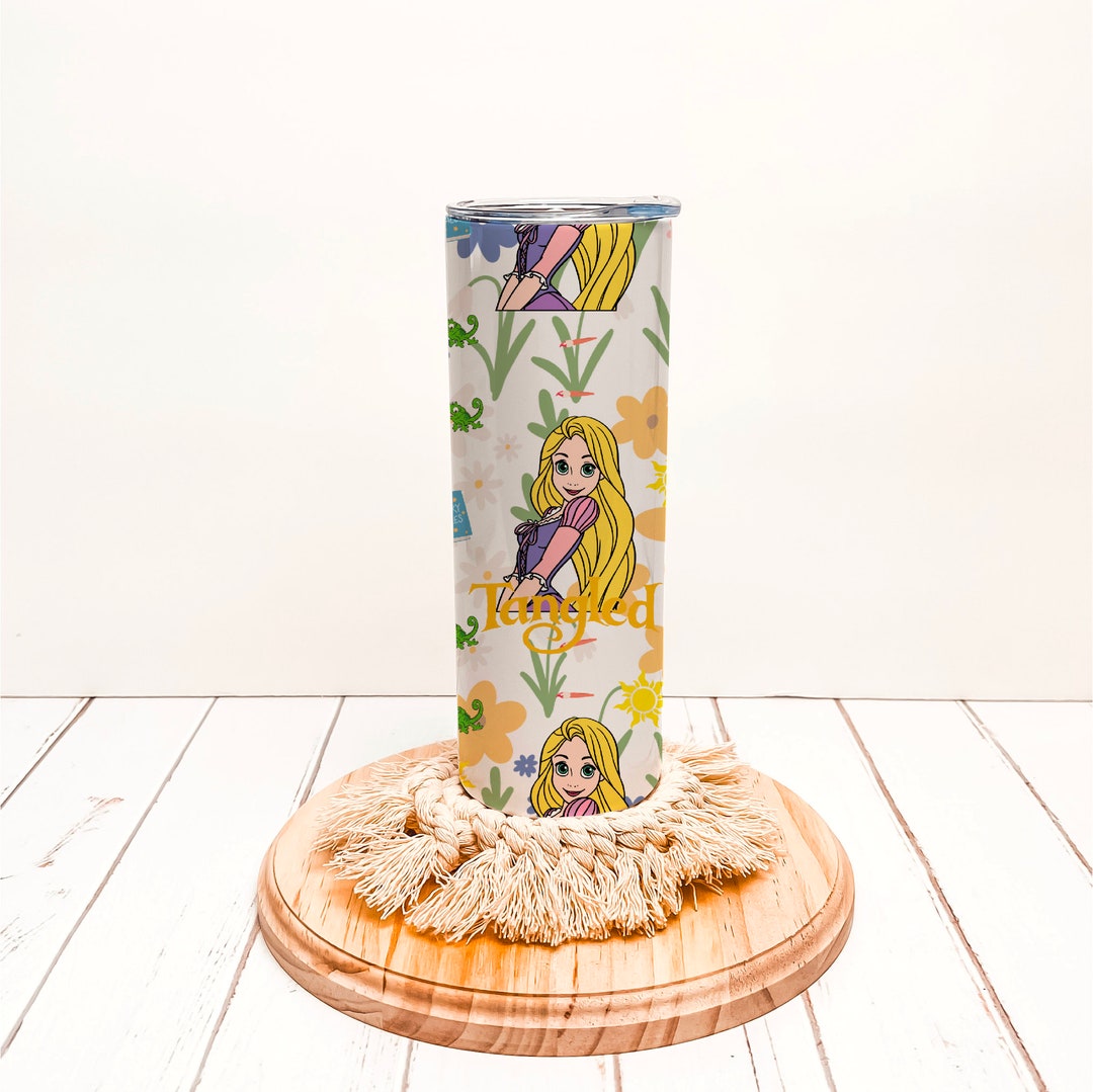 Tangled Flower 20 Oz Insulated Skinny Tumbler - Rapunzel and Pascal ...