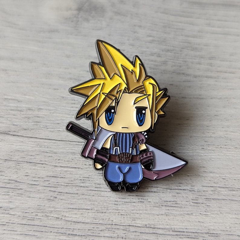 Cloud World of Final Fantasy Chibi Character Enamel Pin Badge - Etsy