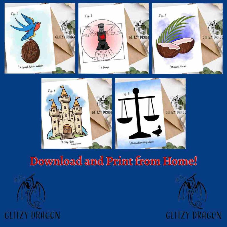 DIGITAL DOWNLOAD Monty Python-inspired Blank Greeting Card Stationery ...