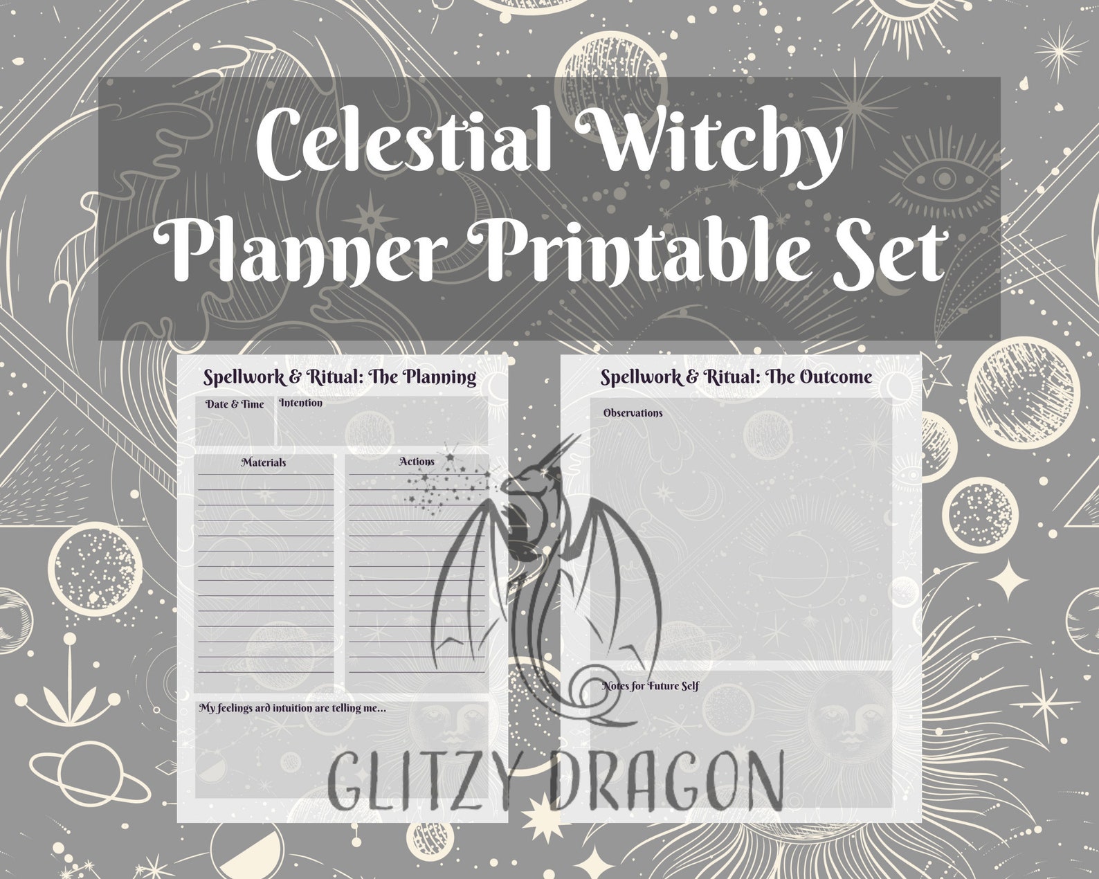 Celestial Witchy Planner Printable Pages - Etsy