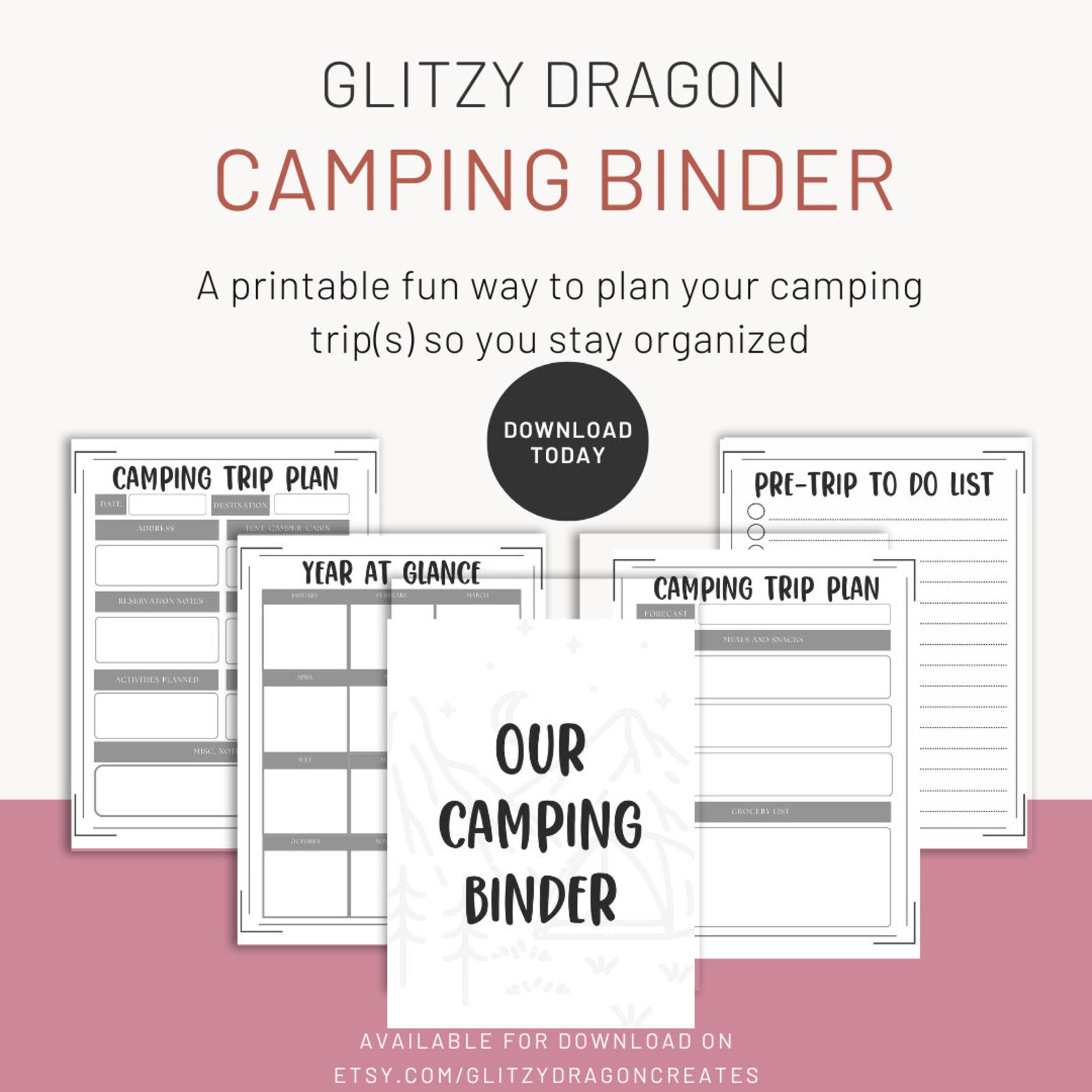 Printable Camping Binder Planner Camper Organizer - Etsy