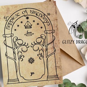 Hobbit Themed Birthday Card Lord of the Rings Bday - Etsy