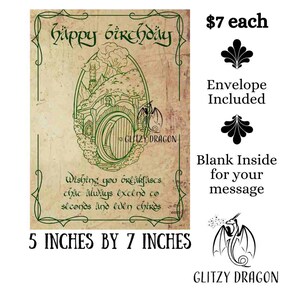 Hobbit Themed Birthday Card Lord of the Rings Bday - Etsy