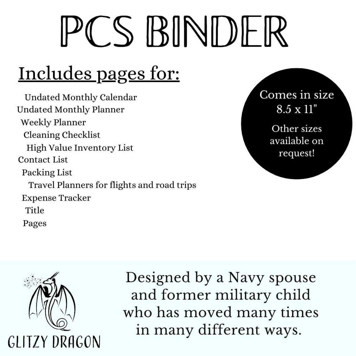 PCS Moving Planner Binder Pages Military Move Organizer - Etsy