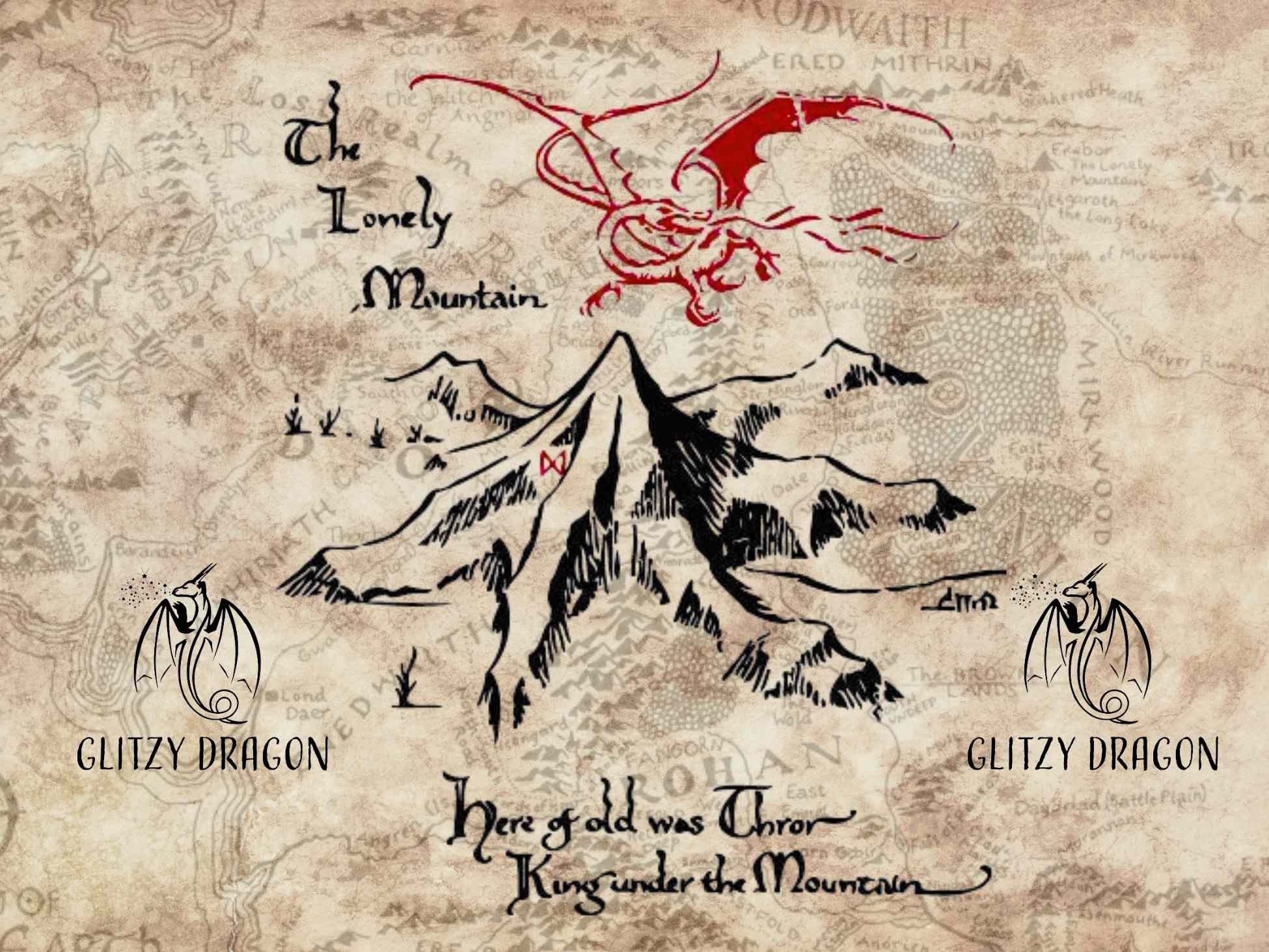 Thorins Map Hobbit Themed Set of 5 Cards Lord of the Rings Set of 5 ...