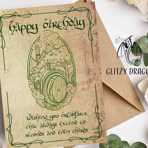 Hobbit Themed Birthday Card Lord of the Rings Bday - Etsy