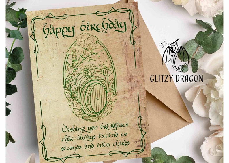 Hobbit Themed Birthday Card Lord of the Rings Bday - Etsy