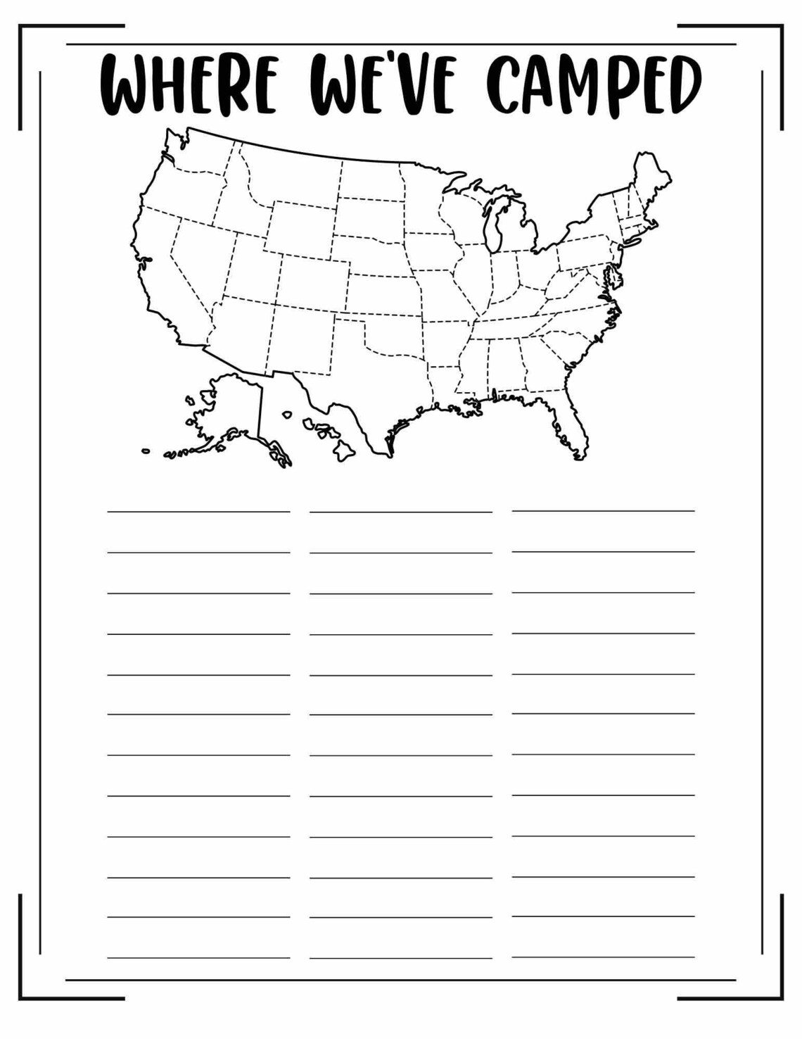 Printable Camping Binder Planner Camper Organizer - Etsy