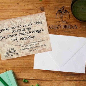 Hobbit Themed Party Invitation CUSTOMIZABLE Lord of the Rings Invite - Etsy