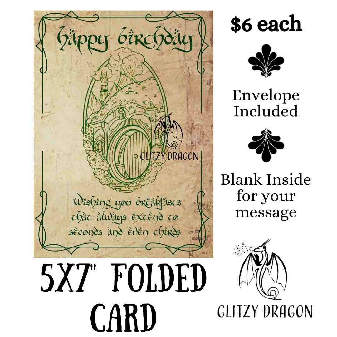 Hobbit Themed Birthday Card Lord of the Rings Bday - Etsy