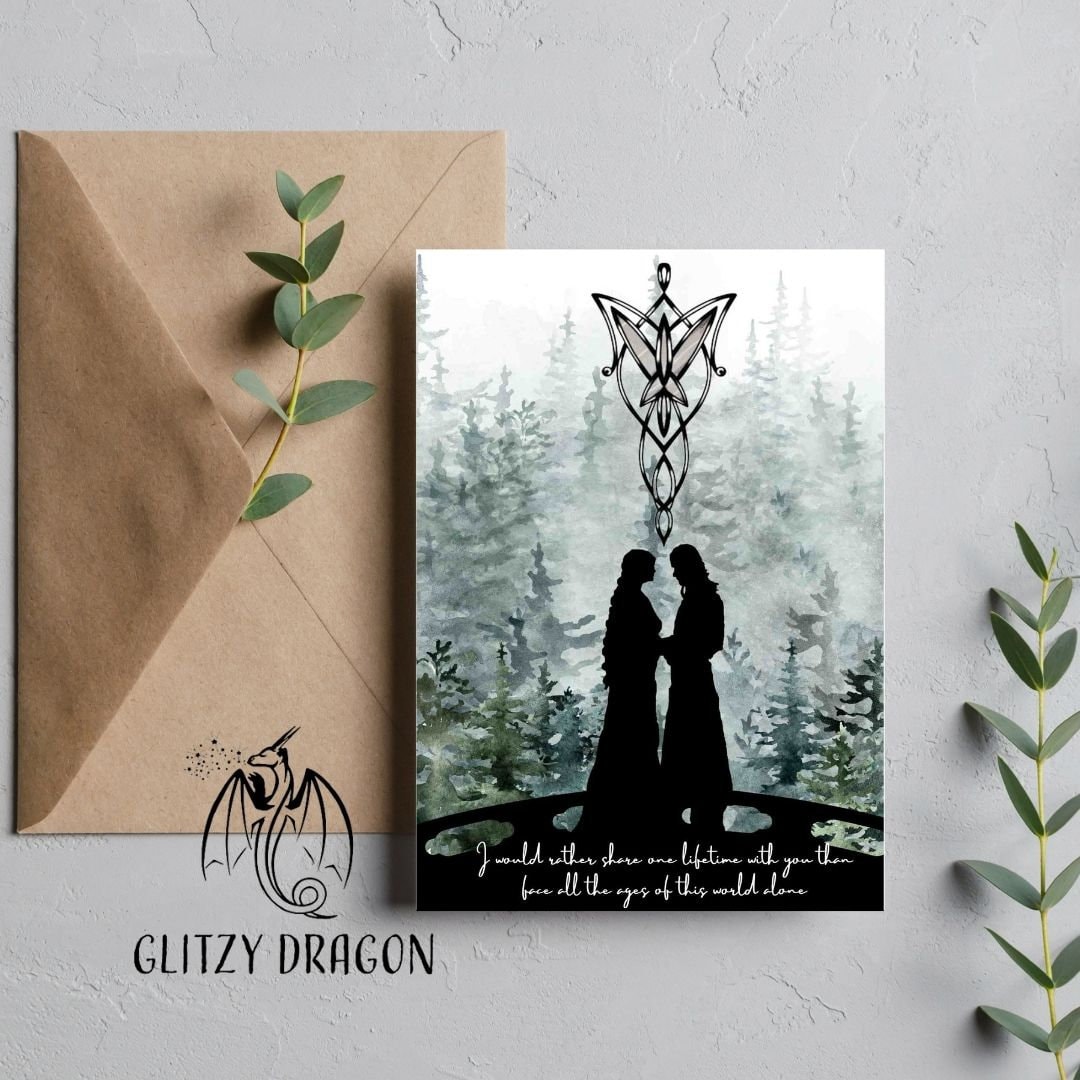 Arwen Aragorn Evenstar Quote Anniversary Card Lord of the Rings Love ...