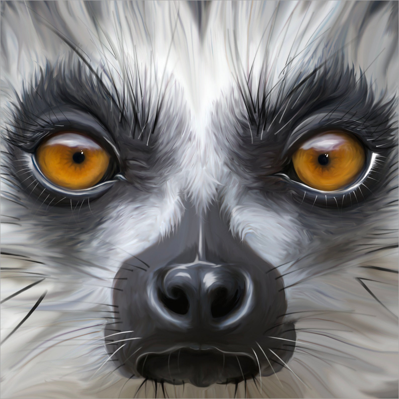 Larry the Lemur, Square Poster Art Print, Animal Painting, Digital Art ...