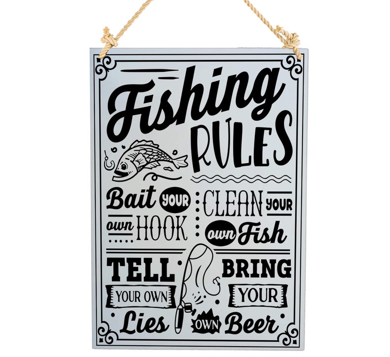 Aluminium Fishing Rules Sign - Etsy