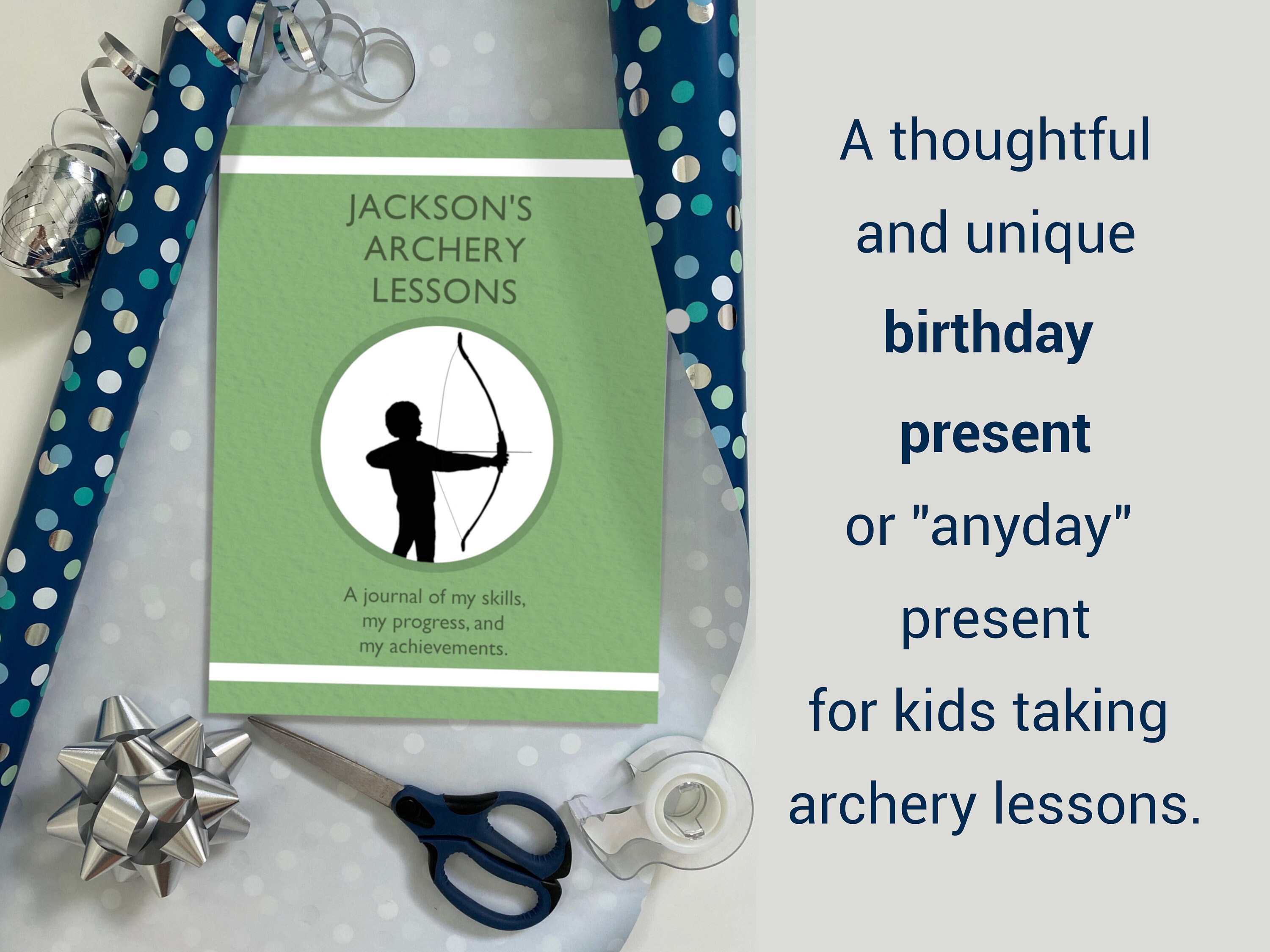 ARCHERY JOURNAL PERSONALIZED Archery Gifts for Kids in Archery Lessons ...