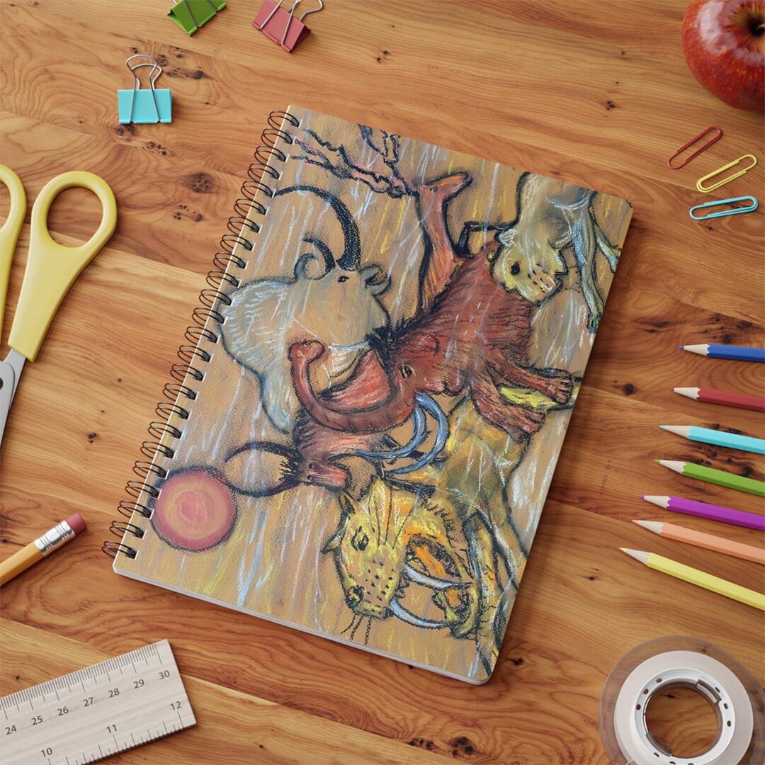 Cave Art Notebook, A5 Spiralbound Journal, Hunting Design, Planner ...