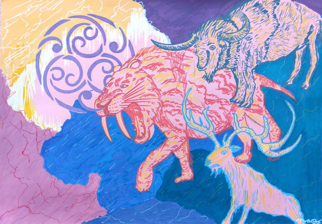 Original Prehistoric Art Posters - Etsy