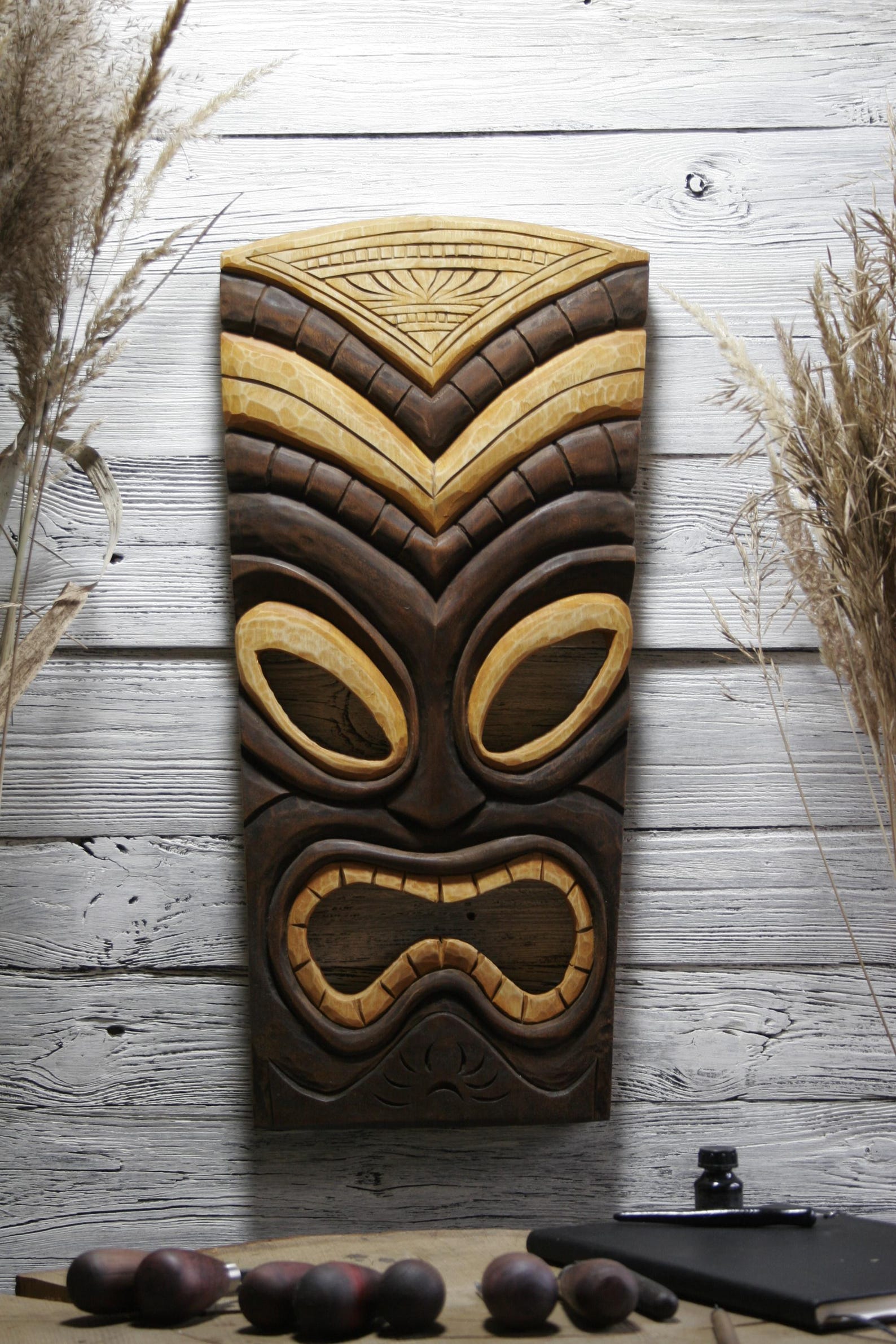 Wooden Tiki,tiki House,wood Carving, Tribal Tiki Wood - Etsy
