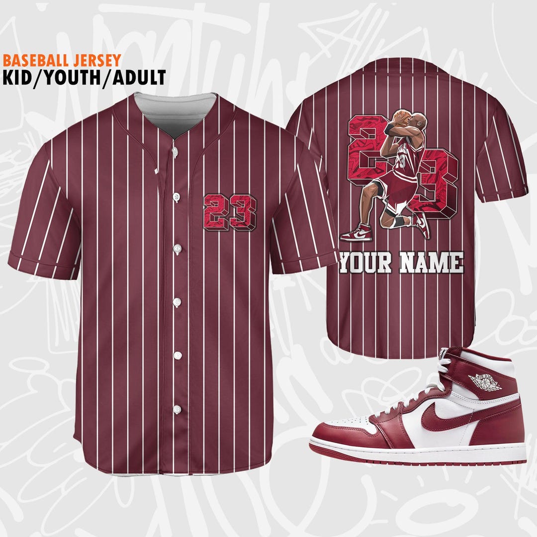 Personalize Number 23 MJ Jersey to Match AJ 1 High White Team Red ...