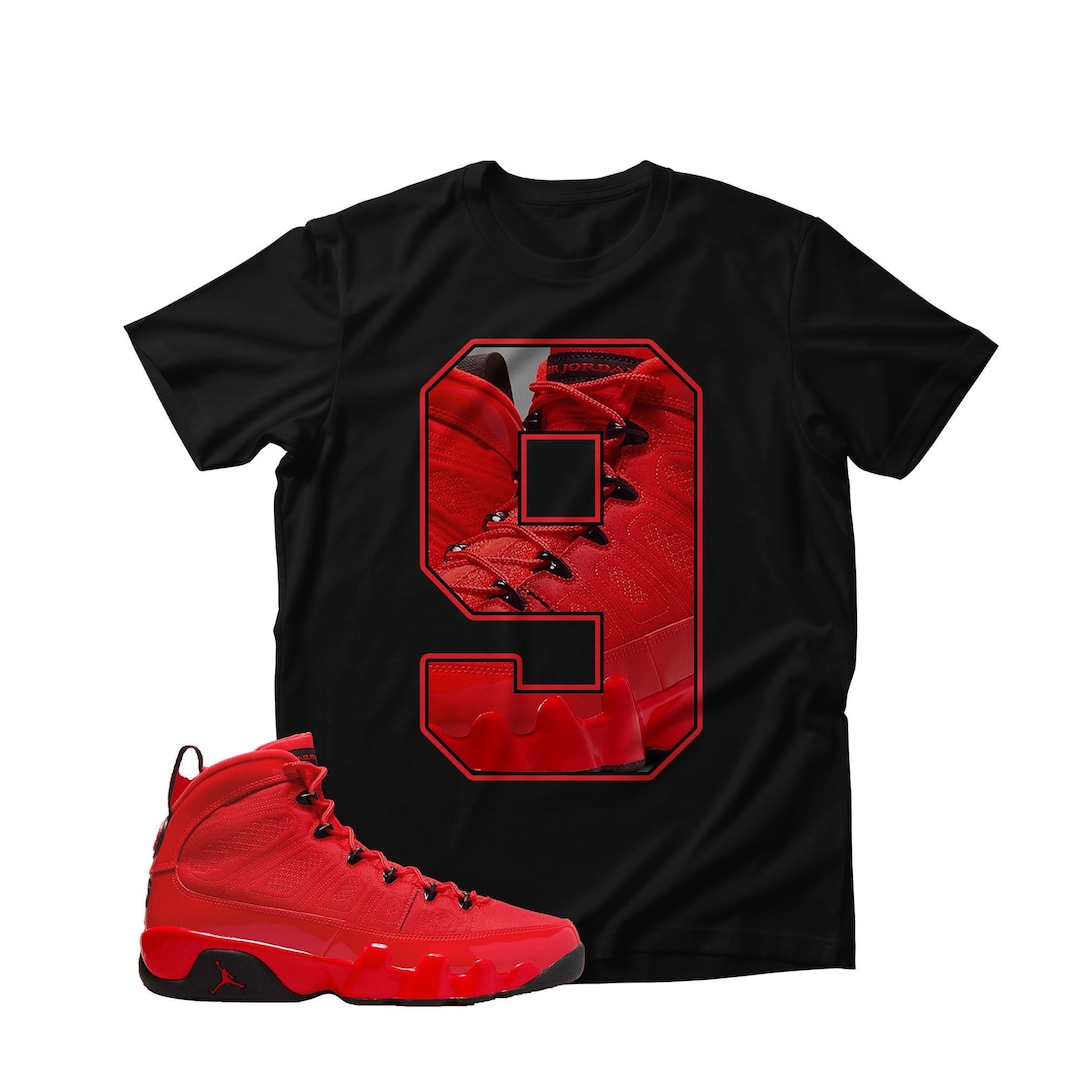 Number 9 CM9 Unisex Shirt Match AJ 9 Retro Chile Red - Etsy