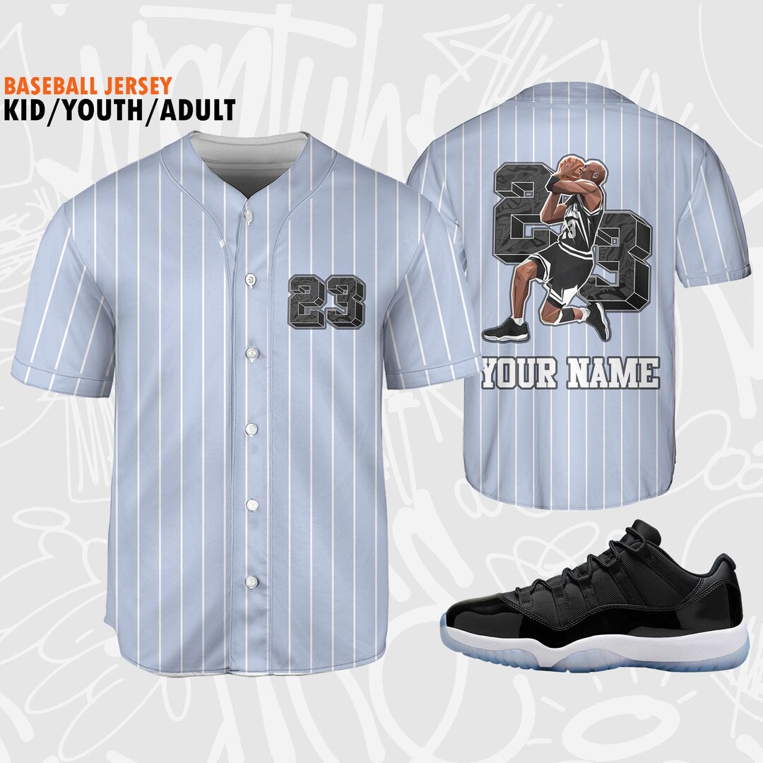 Personalize Number 23 MJ Jersey to Match AJ 11 Low Space Jamz, Baseball ...