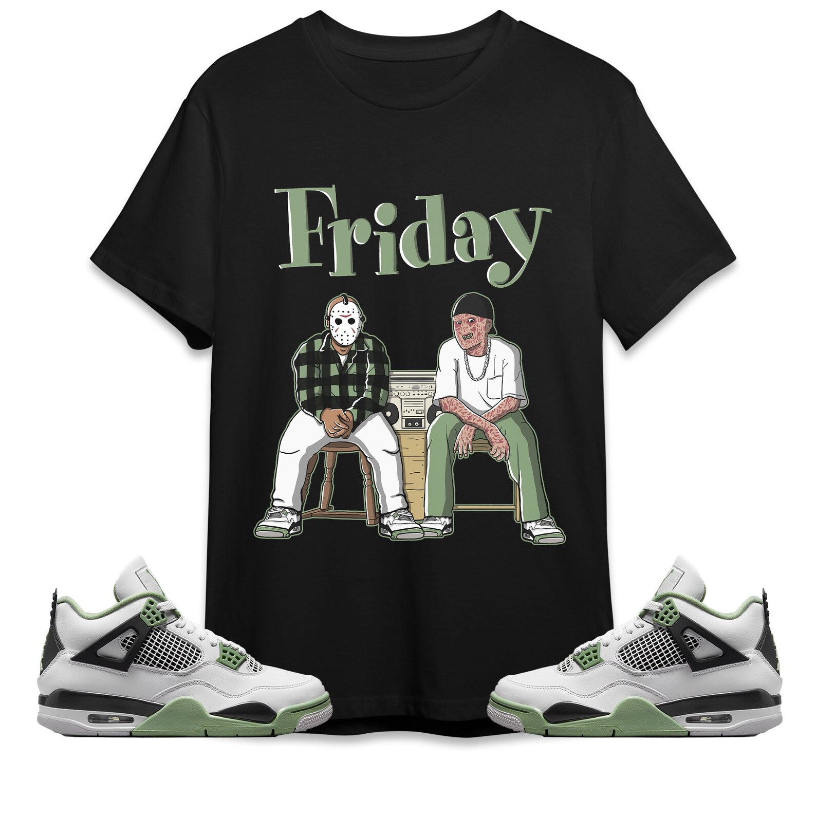 Friday Unisex Shirt Match Jordan 4 Seafoam Oil Green - Etsy
